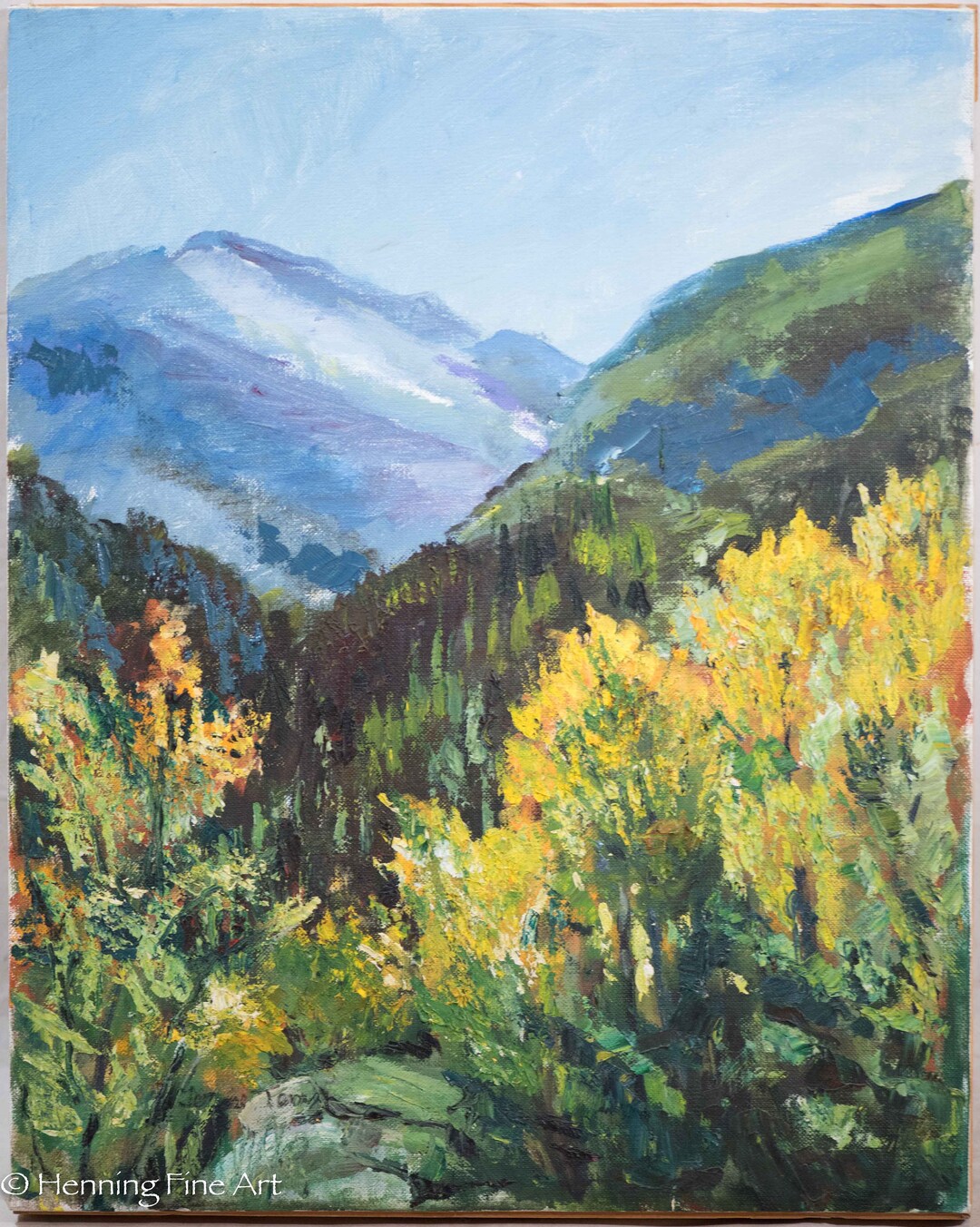 Beautiful Impressionist Oil Painting of Longs Peak Colorado Mountain ...