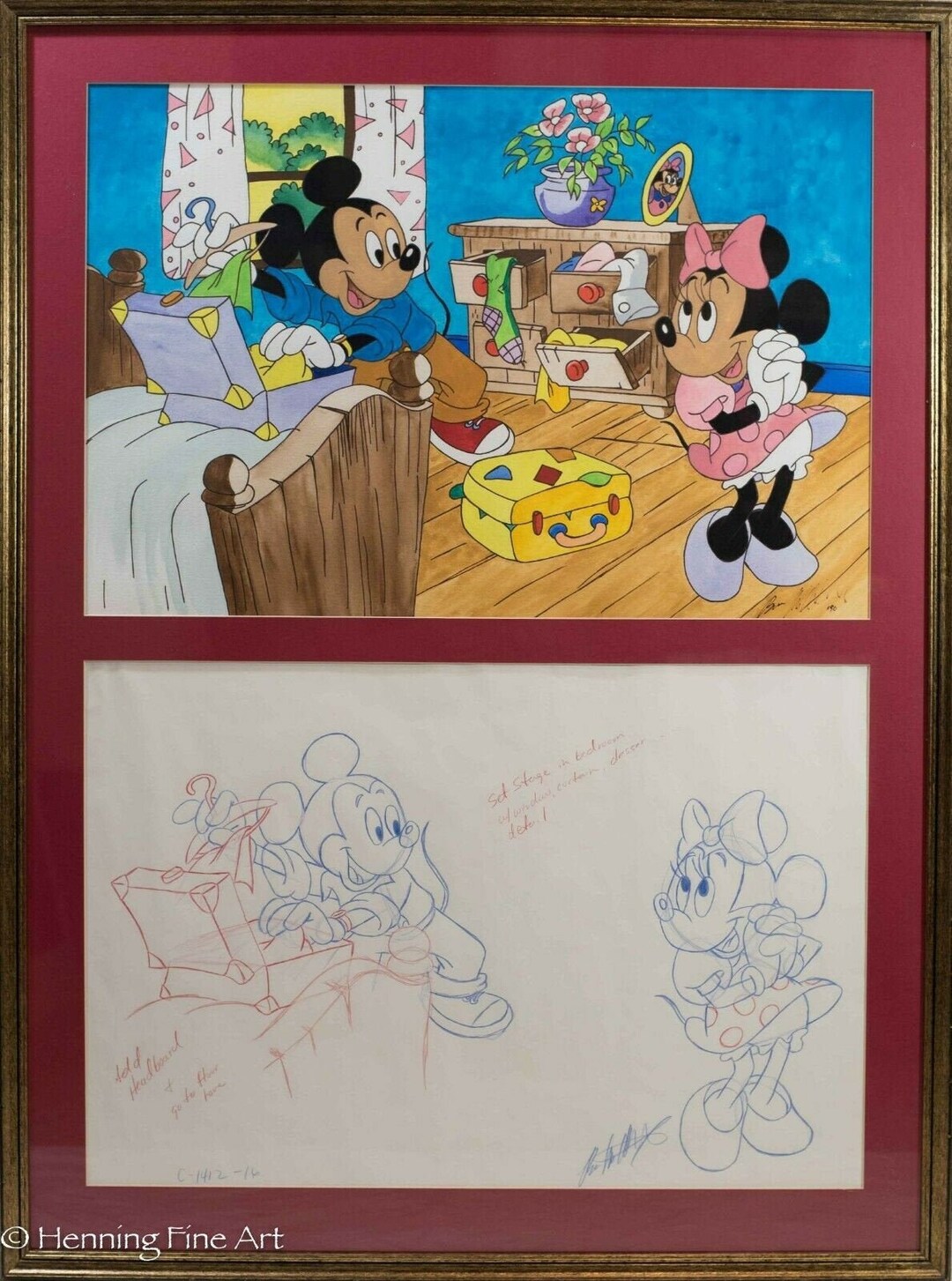 Original Disney Animation Art, Sketch and Watercolor Painting, Signed ...
