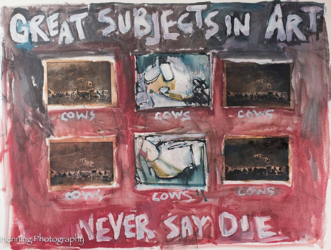 Richard Colvin Original Watercolor "great Subject in Art, Cows" Signed ...