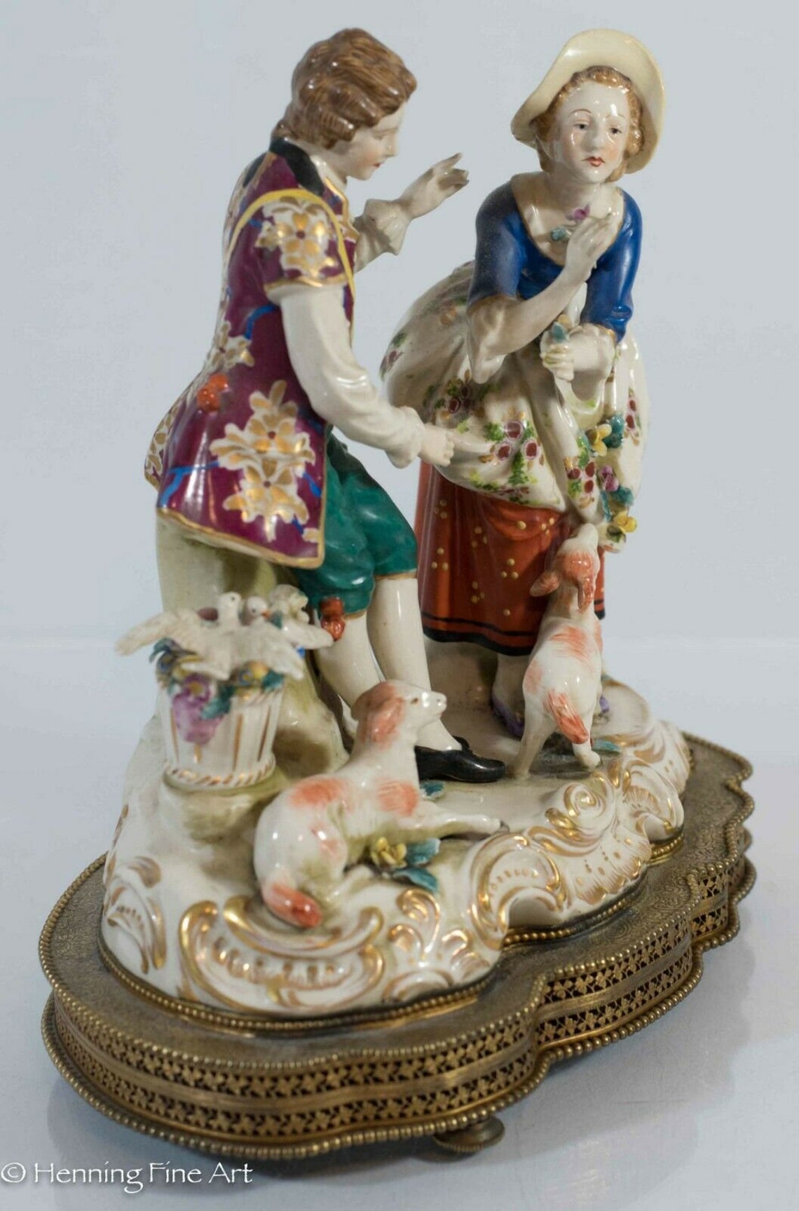Antique Porcelain Victorian Figures Couple Music Box With - Etsy