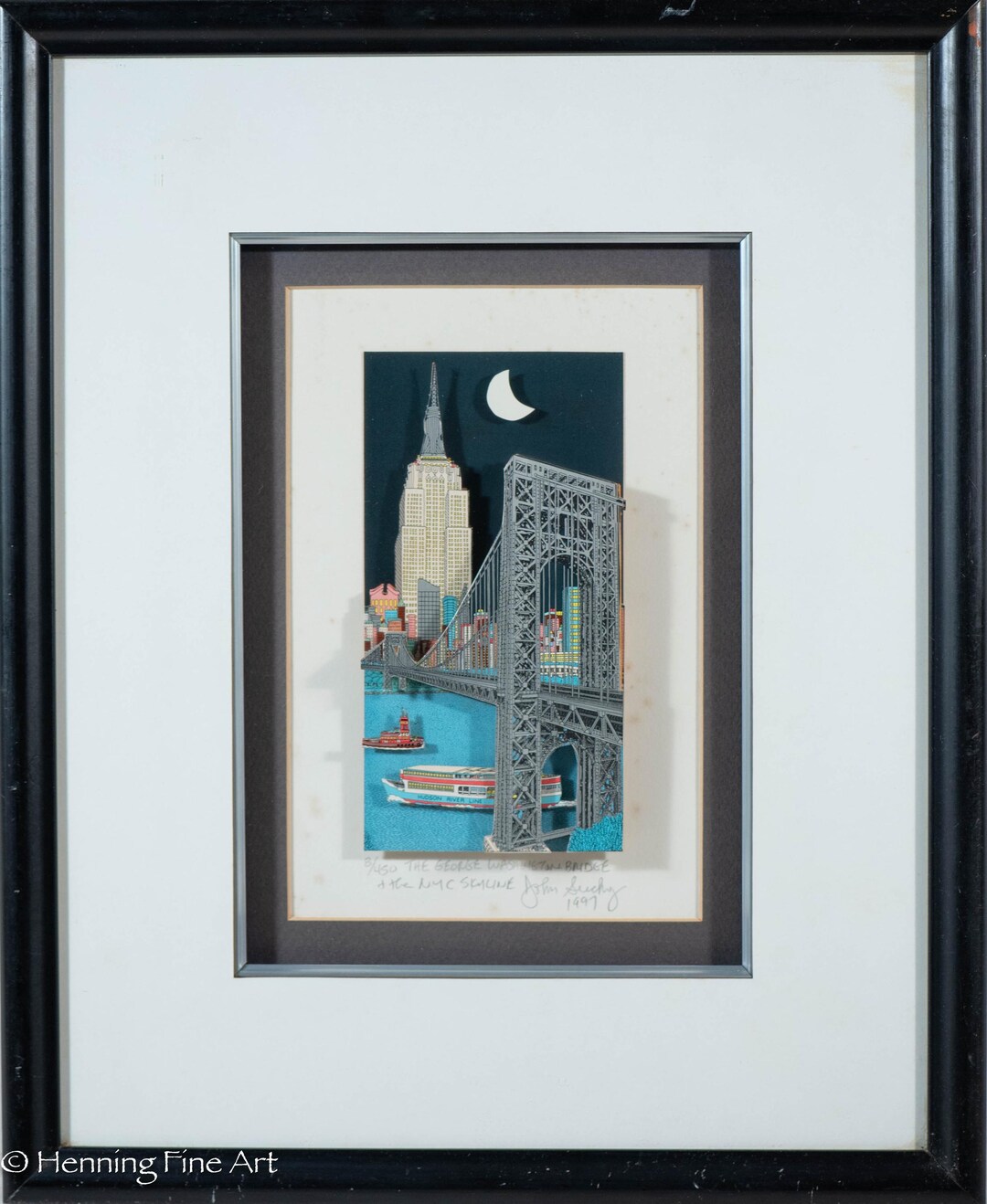 Beautiful Vintage John Suchy 3D Collage Signed Art George Washington ...
