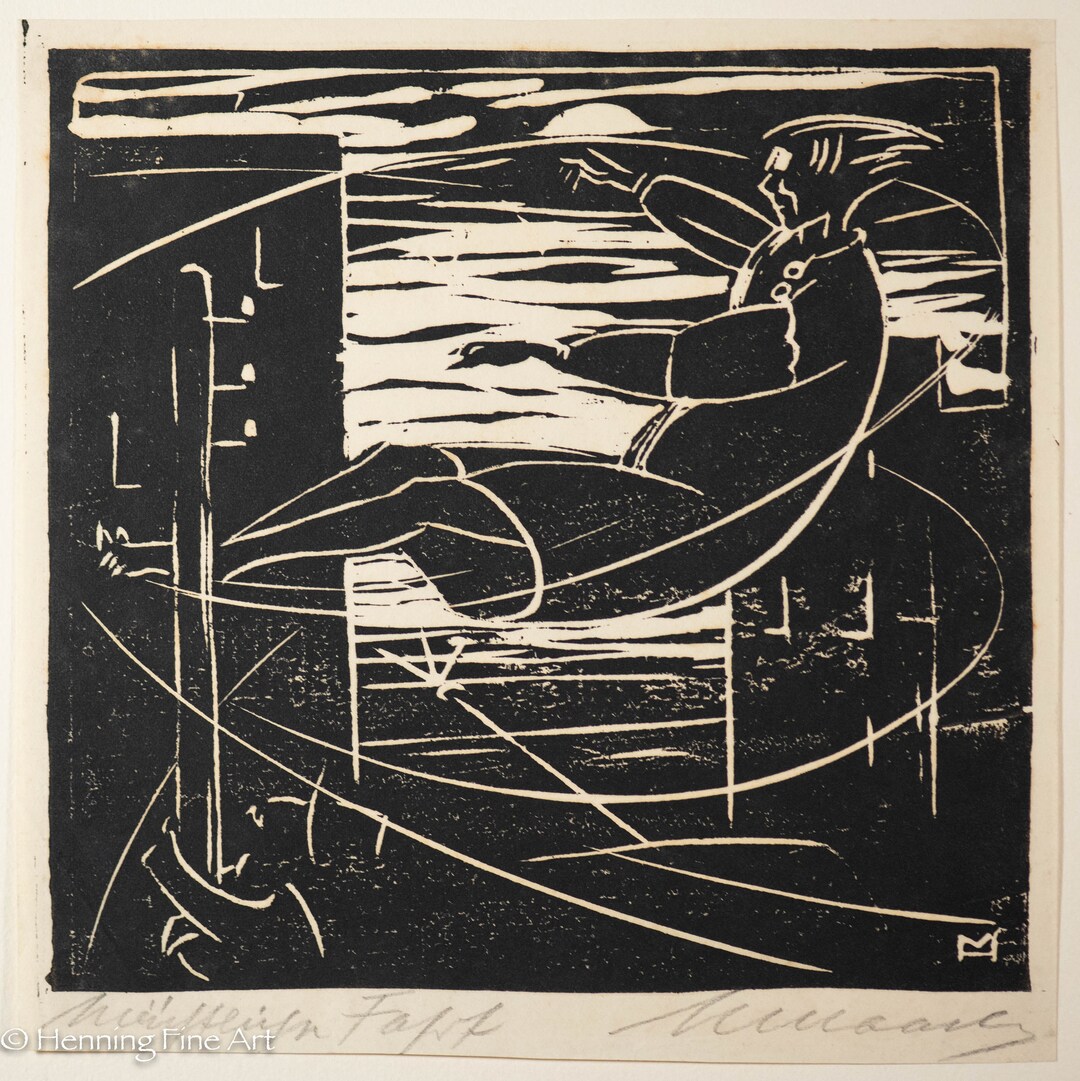 Beautiful Antique German Expressionist Woodcut From Franz Beck ...
