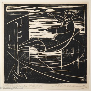 Beautiful Antique German Expressionist Woodcut From Franz Beck ...