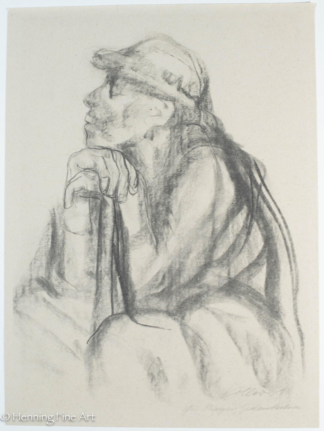 Rare Kathe Kollwitz Lithograph "drawing for the Gravestone of Professor ...