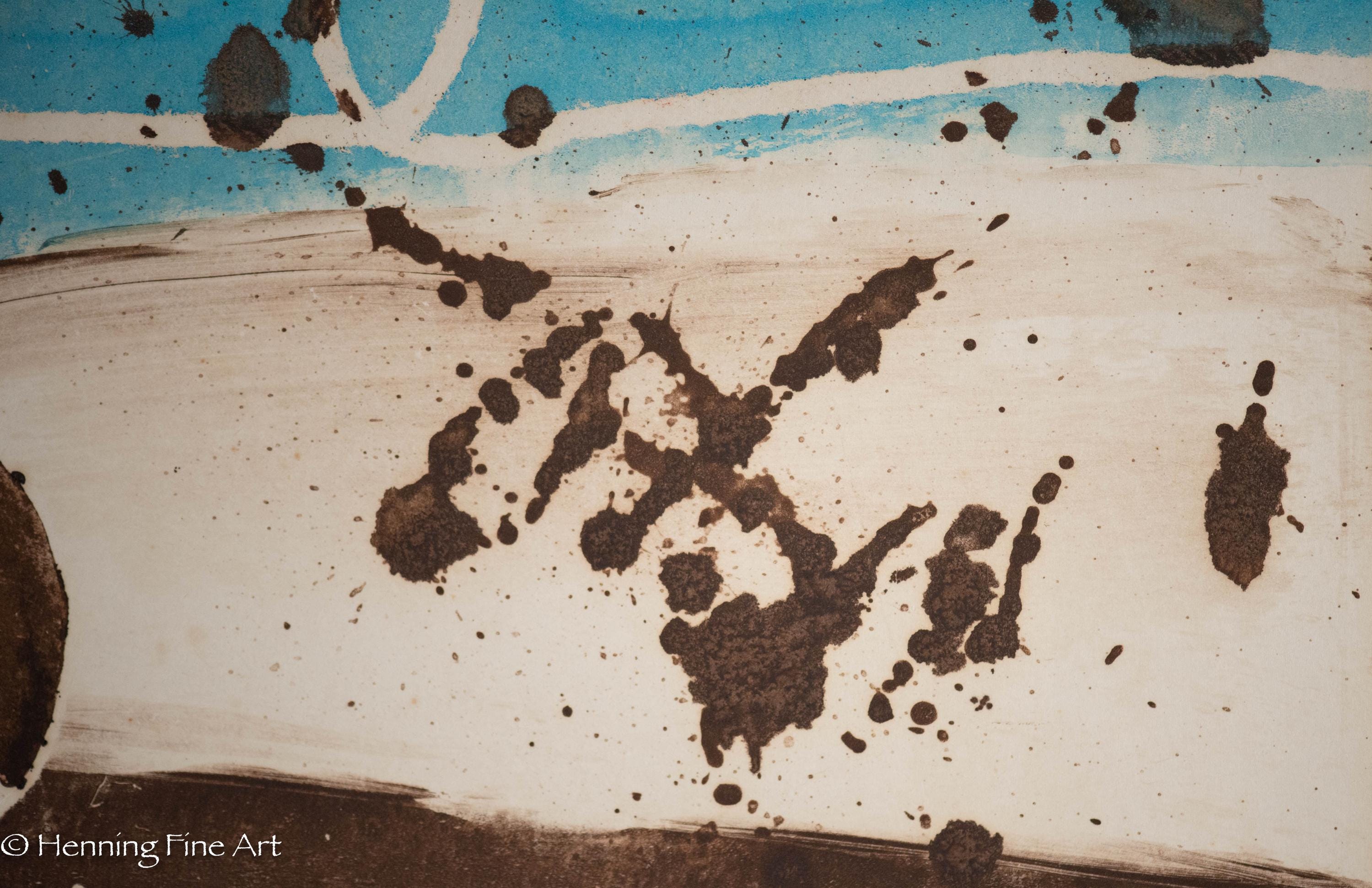 Beautiful Vintage Modernist Abstract Expressionist Etching Brown and ...
