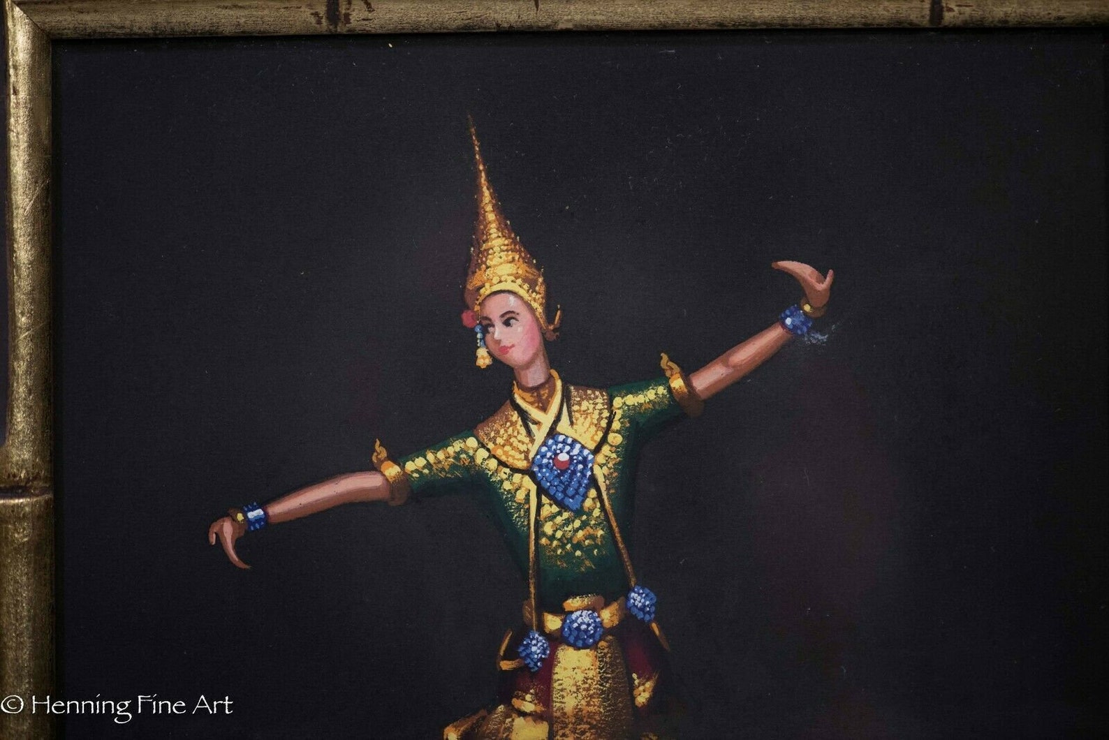 Vintage Indonesian Paintings of Traditional Dancer, Set of Two Signed ...