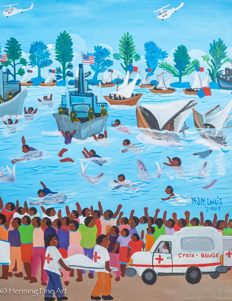 Beautiful Maxan Jean Louis Haitian Oil Painting Rescue - Etsy