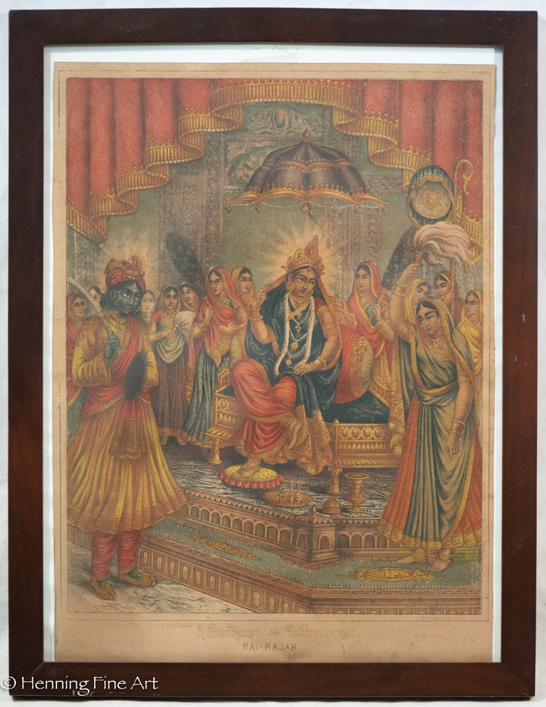 Rare Antique Hindu Lithograph Rai Rajah Calcutta Art Studio - Etsy