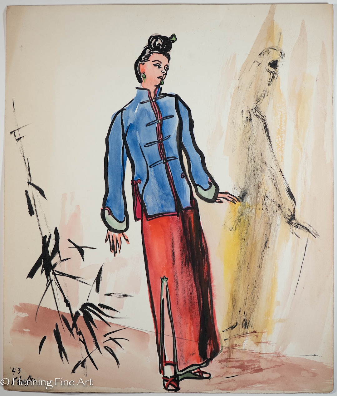 Beautiful Vintage Carl Shaffer Impressionist Painting Asian Portrait ...