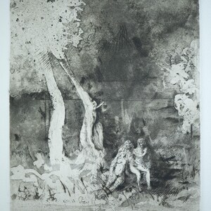 Vintage Modernist Etching of Adam & Eve by Thomas Cornell, LE 7/100 C ...