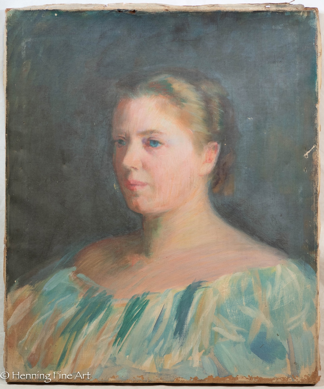 Beautiful Ellen Day Hale (attr.) Oil Painting of Female Portrait ...