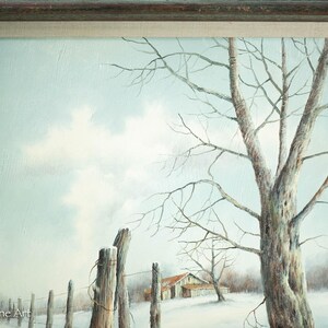 Beautiful Vintage Roy Reece Oil Painting Snowy Farm Landscape FINE ...