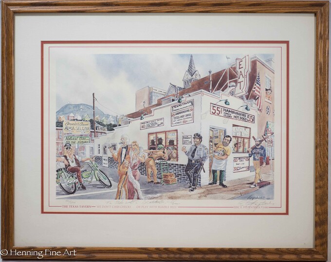 Eric Fitzpatrick Signed Print Texas Tavern Roanoke Virginia, Framed ...