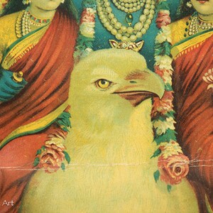 Rare Antique Hindu Lithograph Raja Ravi Varmas Vishnu Garud - Etsy