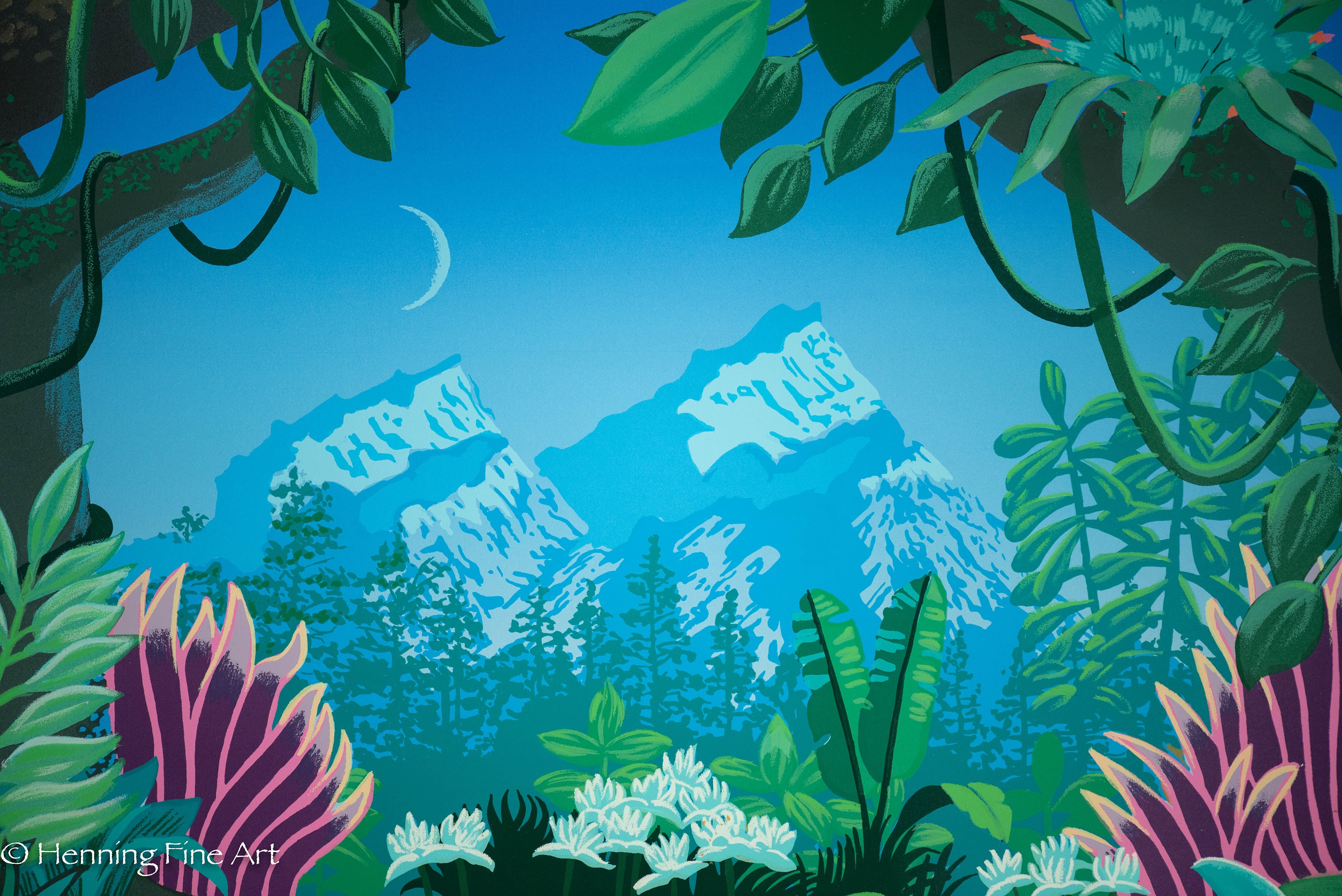 Beautiful David Utz Serigraph Magic Lake Wonderful Mountain Landscape ...