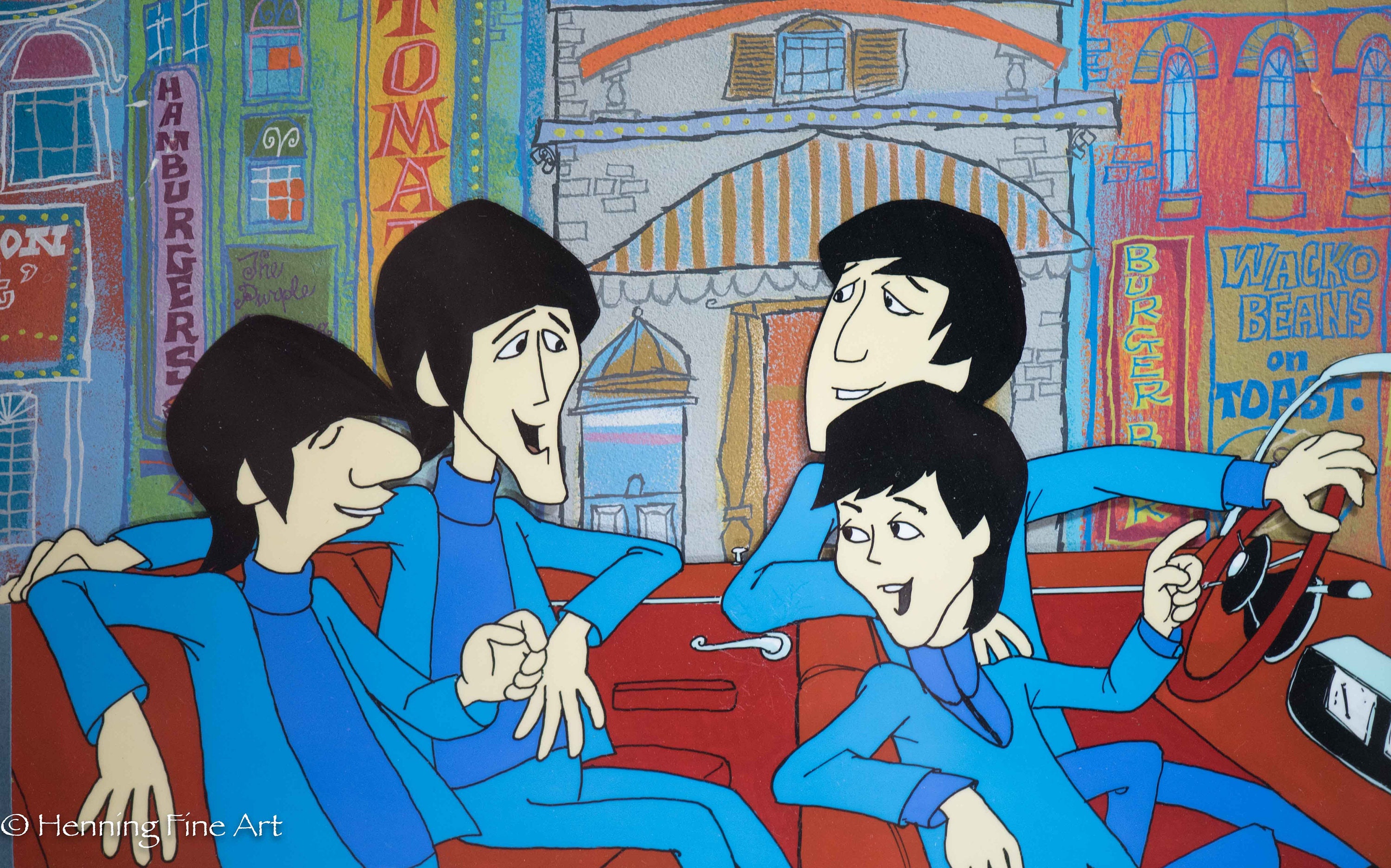 The Beatles Cartoon Animation Production Cel 1965-67 Beatles | Etsy