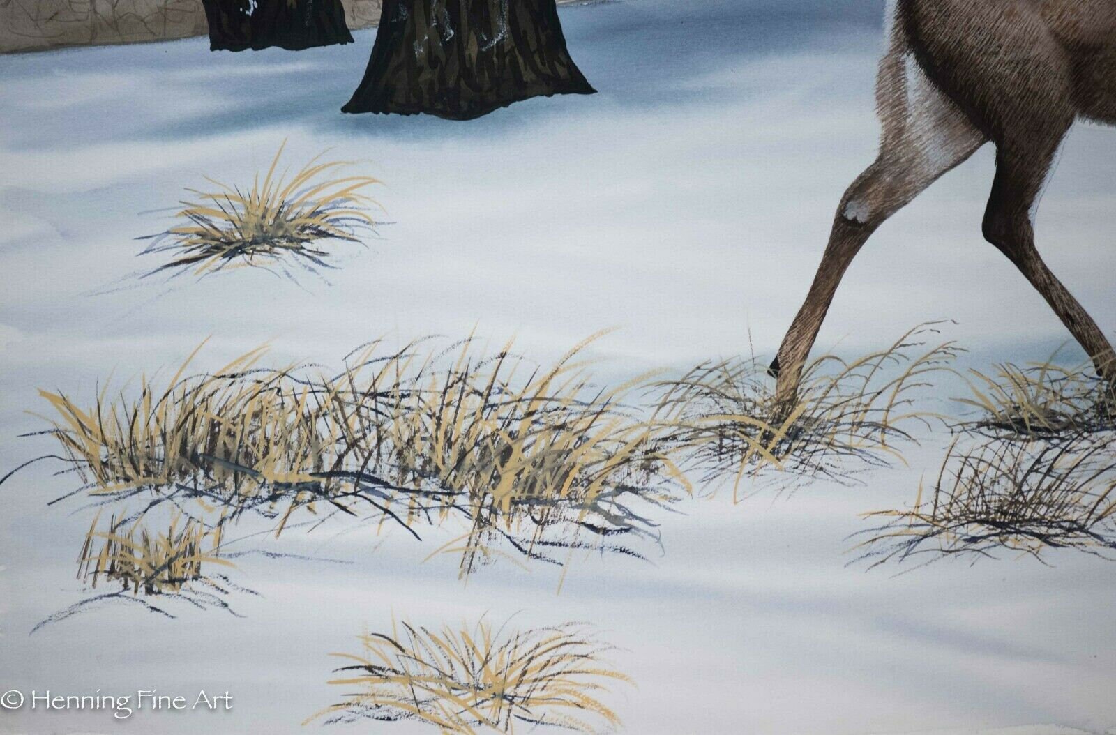 William Rodgers Jr. Original Gouache Painting Winter Snow Scene With ...