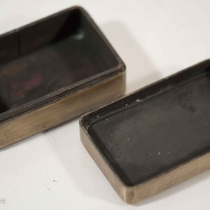 Beautiful Antique Chinese Scholar Ink Box Brass Signed Hallmark & Fine ...