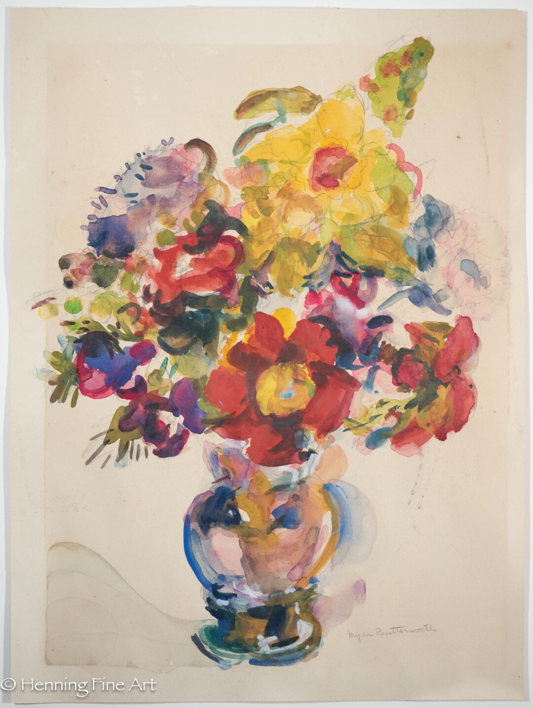 Rare Myra Butterworth Painting of Colorful Floral Still Life 1930's ...