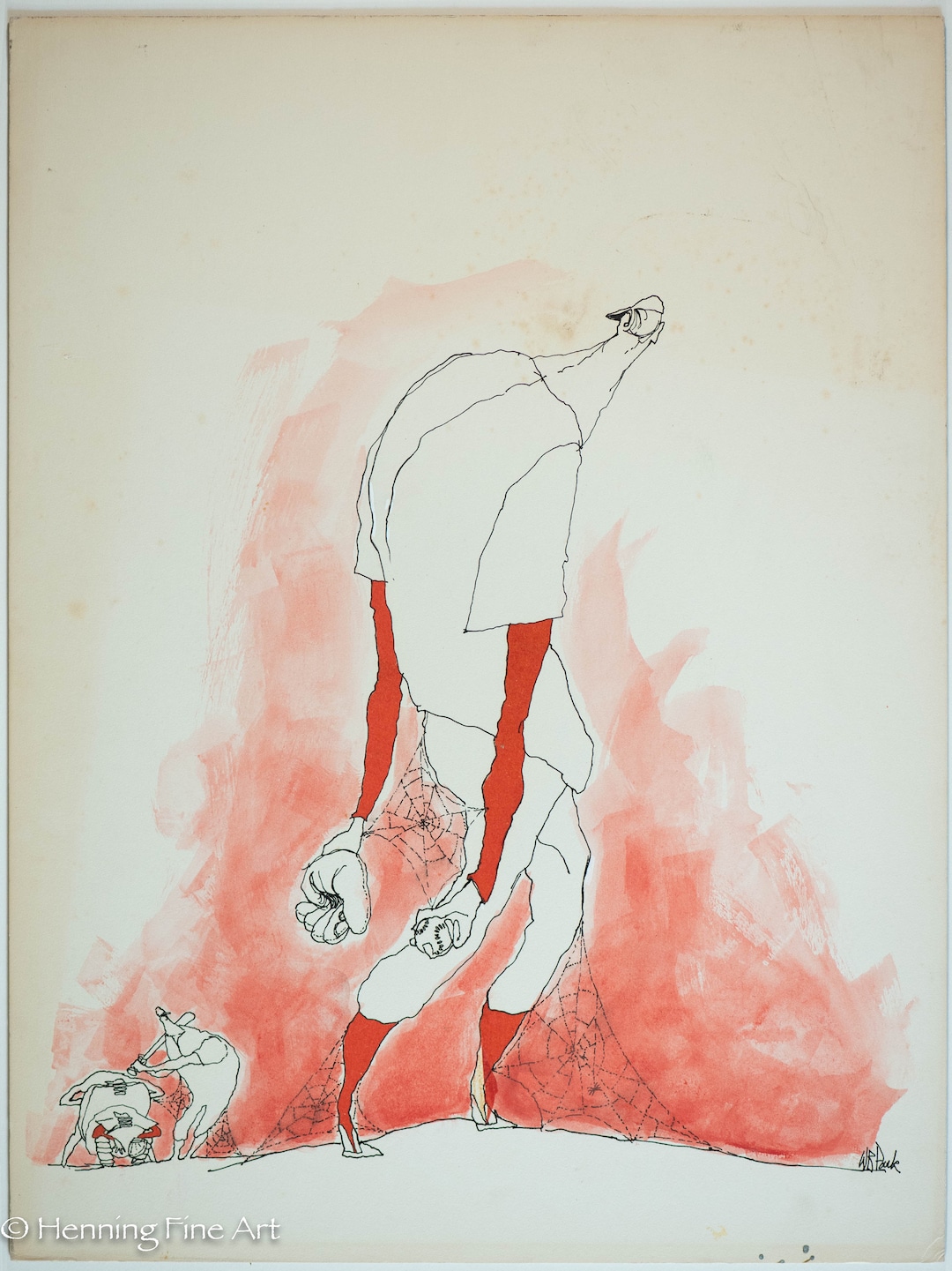 Rare Vintage Illustration Painting of MLB Baseball Player Published by ...