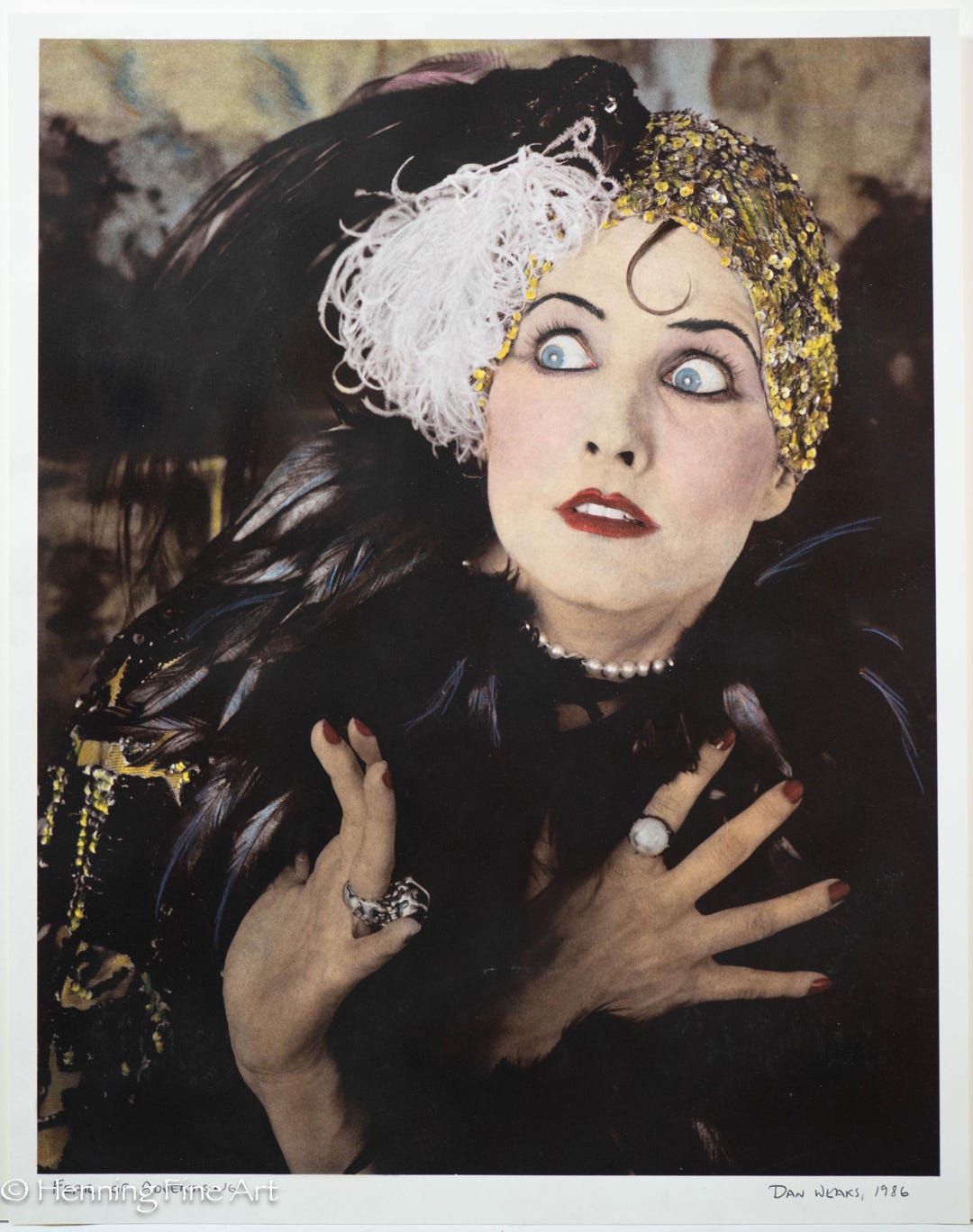 Rare Dan Weaks Signed Photograph, Hand Colored Female Portrait, Signed ...