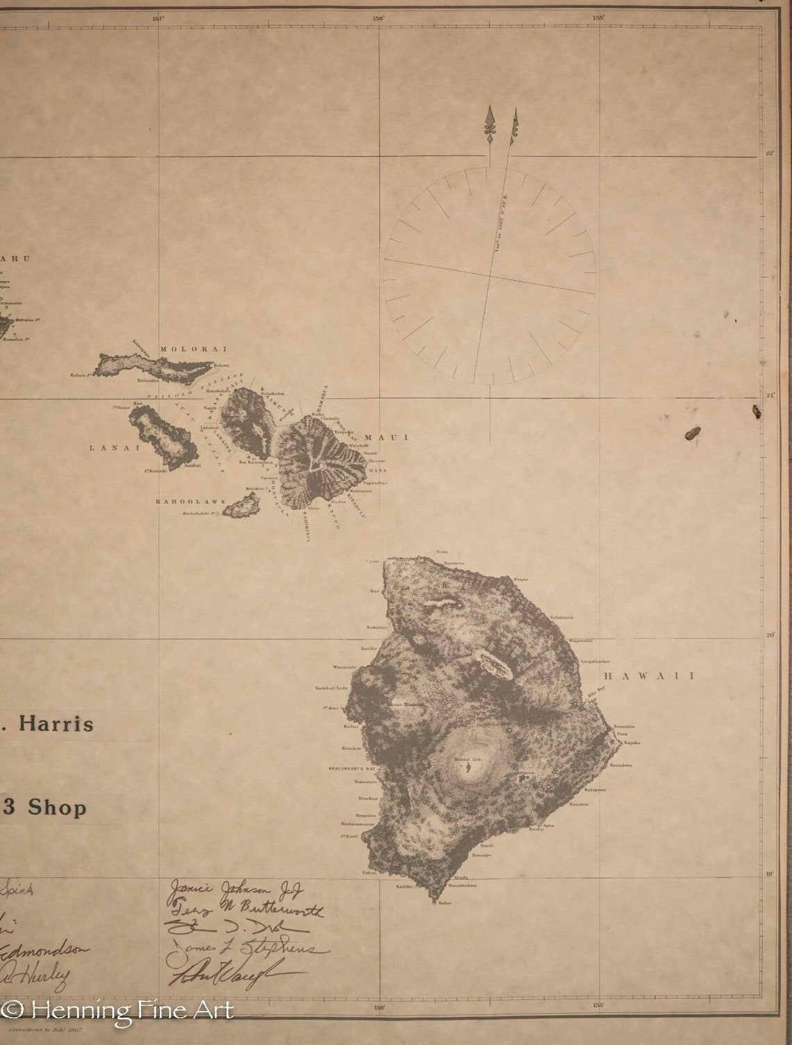 Hawaiian Island Hydrographic Map for Armed Forces 1983 29th - Etsy