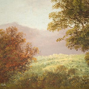 Stunning Antique Landscape Oil Painting Mountain Landscape Cottage ...