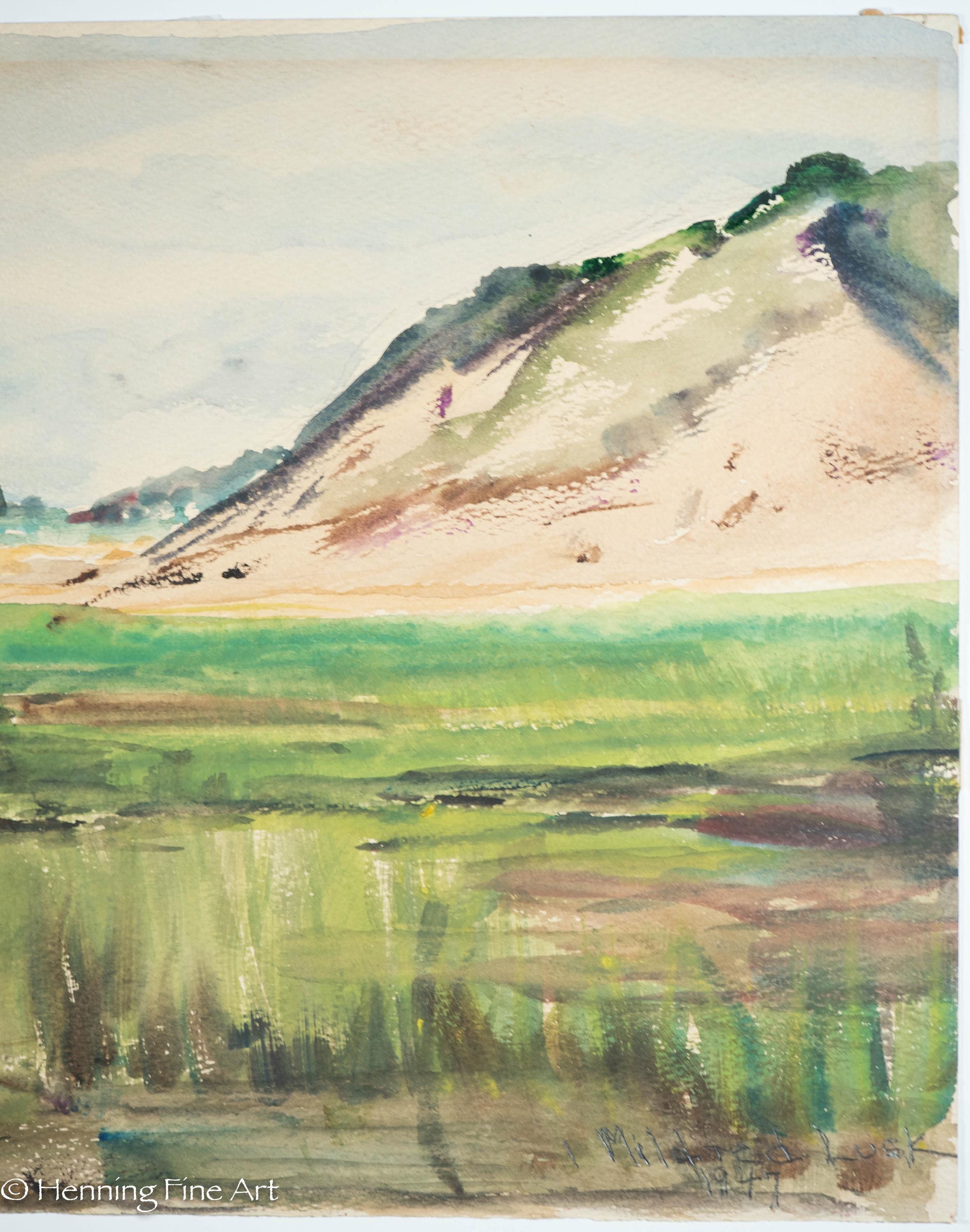 Beautiful Mildred E. Lusk Vintage Painting of a Mountain Landscape ...