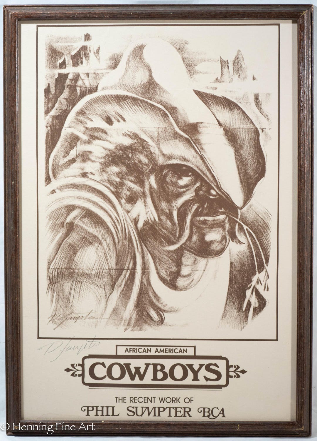 Vintage Phil Sumpter Signed Lithograph Poster African American Cowboys ...