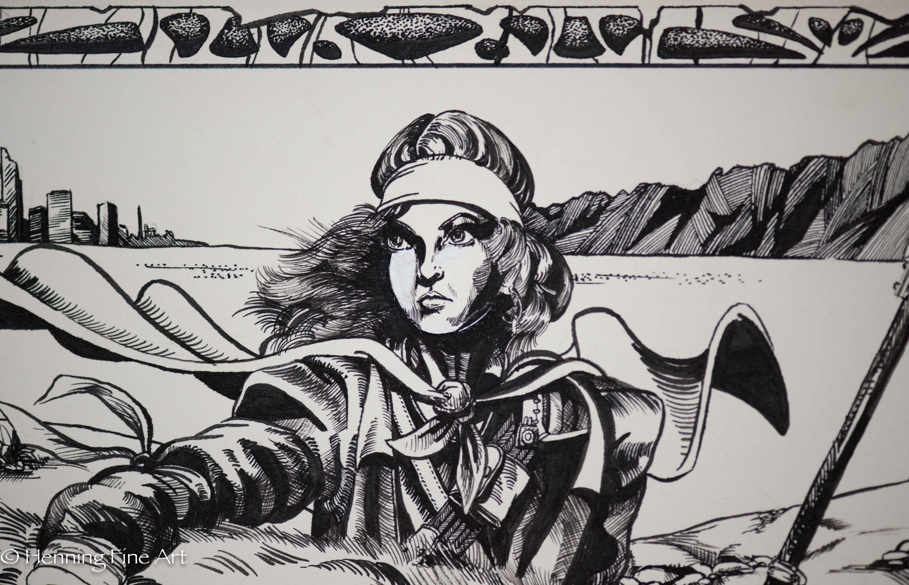 Robert Ashcraft Original Ink Drawing Science Fiction Fantasy ...