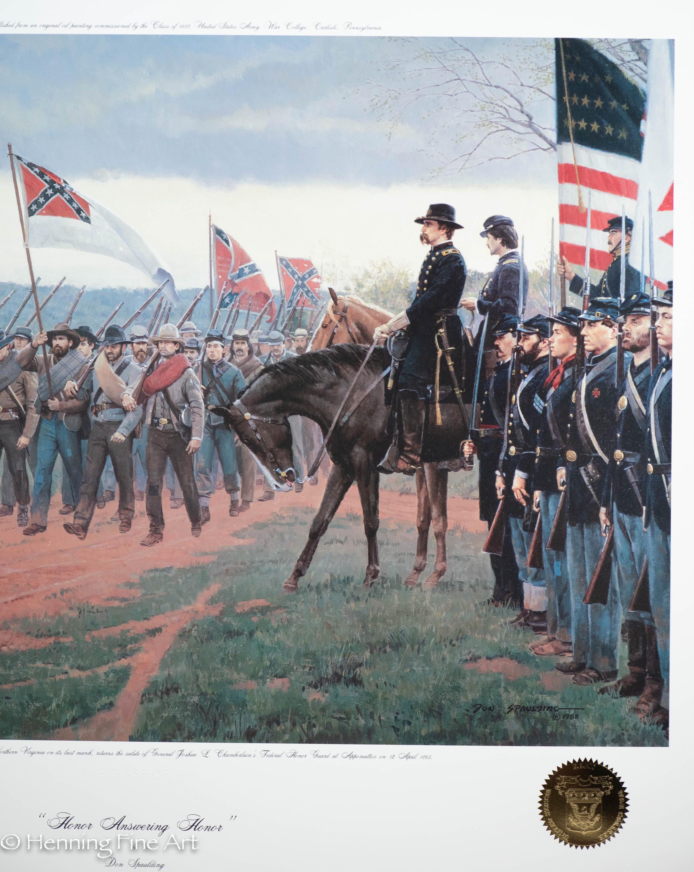 Beautiful Don Spaulding Civil War Lithograph Honor Answering Honor ...