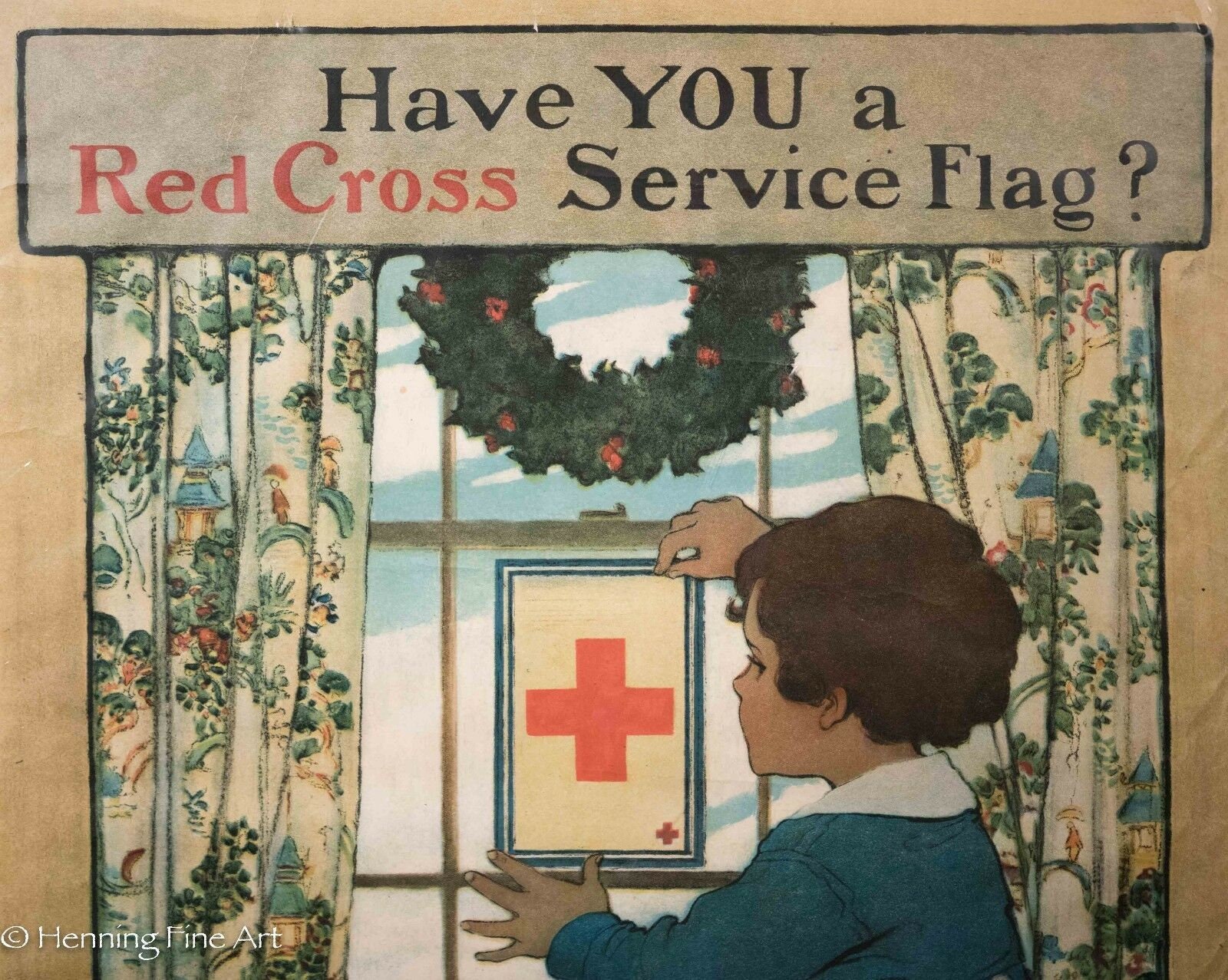 Have You A Red Cross Service Flag Antique WWI Poster by - Etsy