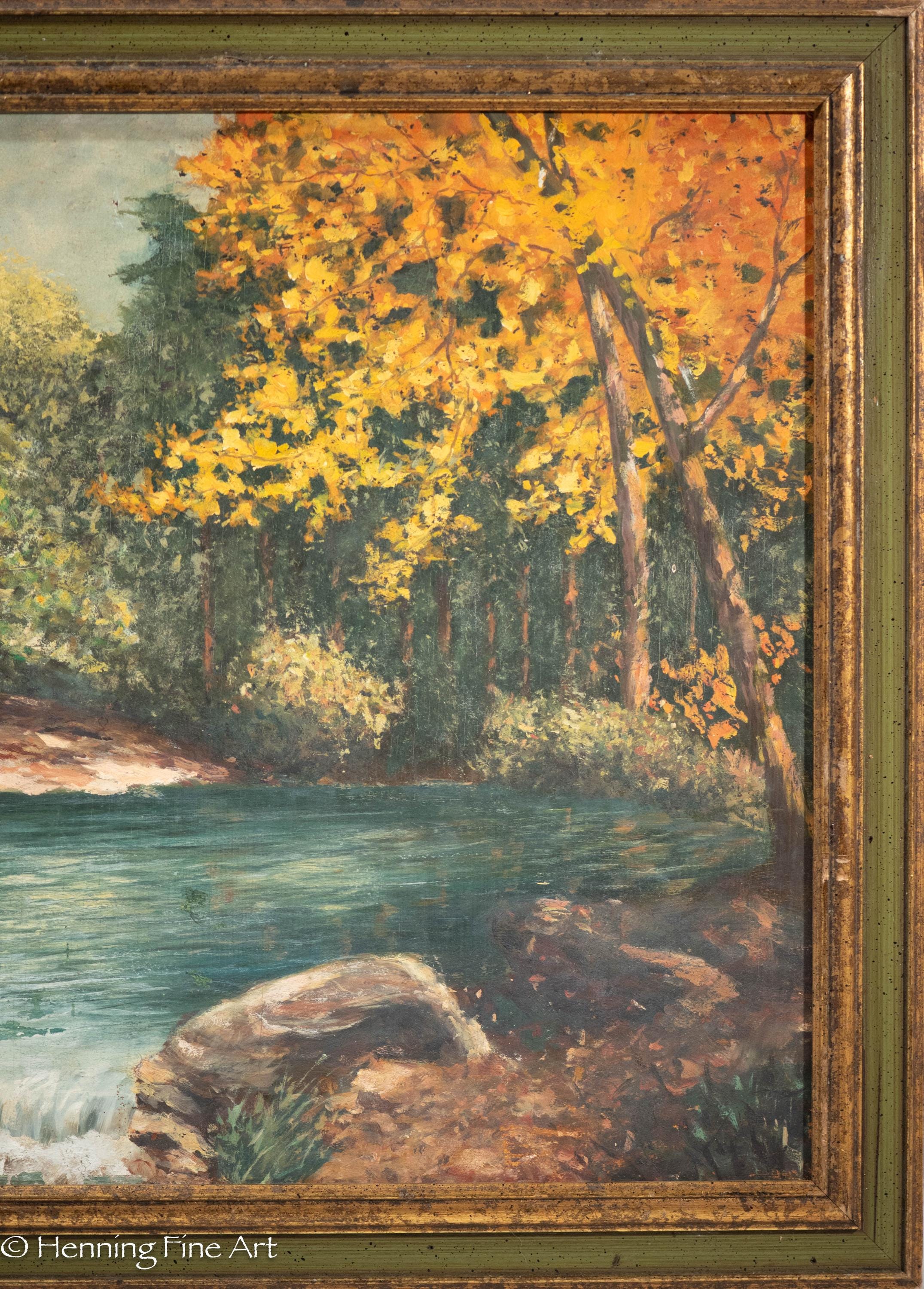 Beautiful Vintage Impressionist Oil Painting of Autumn Landscape by W ...