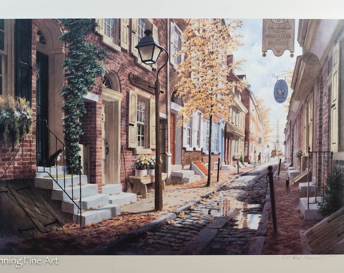 Rare Bart Phillips Sloane Lithograph Elfreth's Alley Philadelphia ...