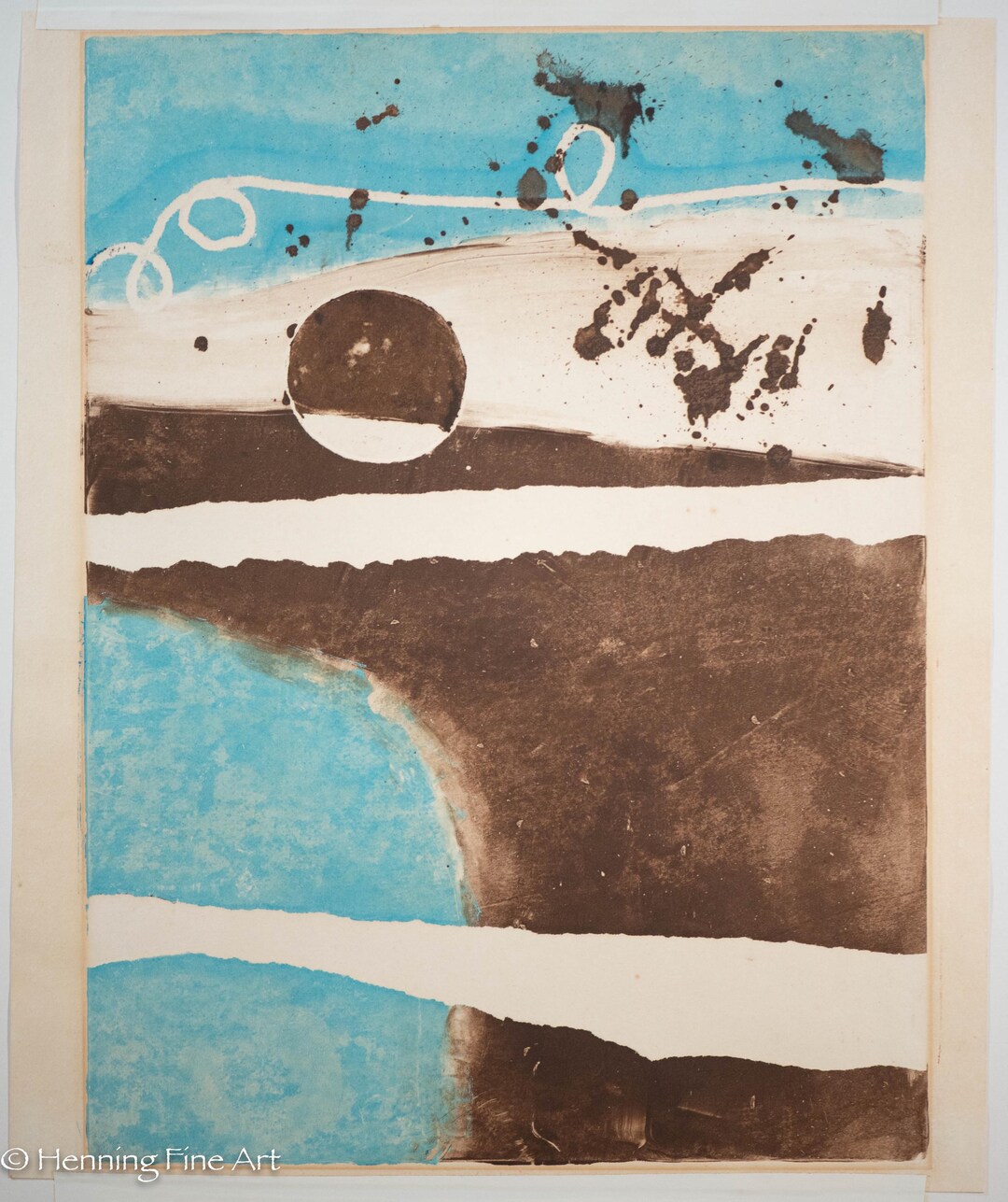 Beautiful Vintage Modernist Abstract Expressionist Etching Brown and ...