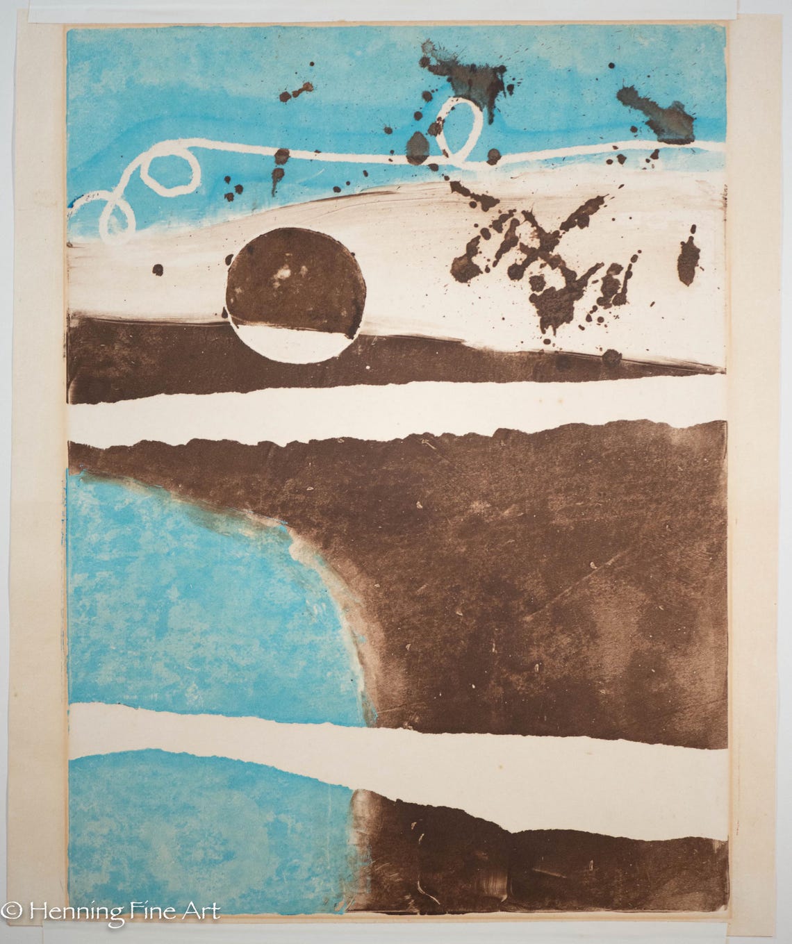 Beautiful Vintage Modernist Abstract Expressionist Etching Brown and ...