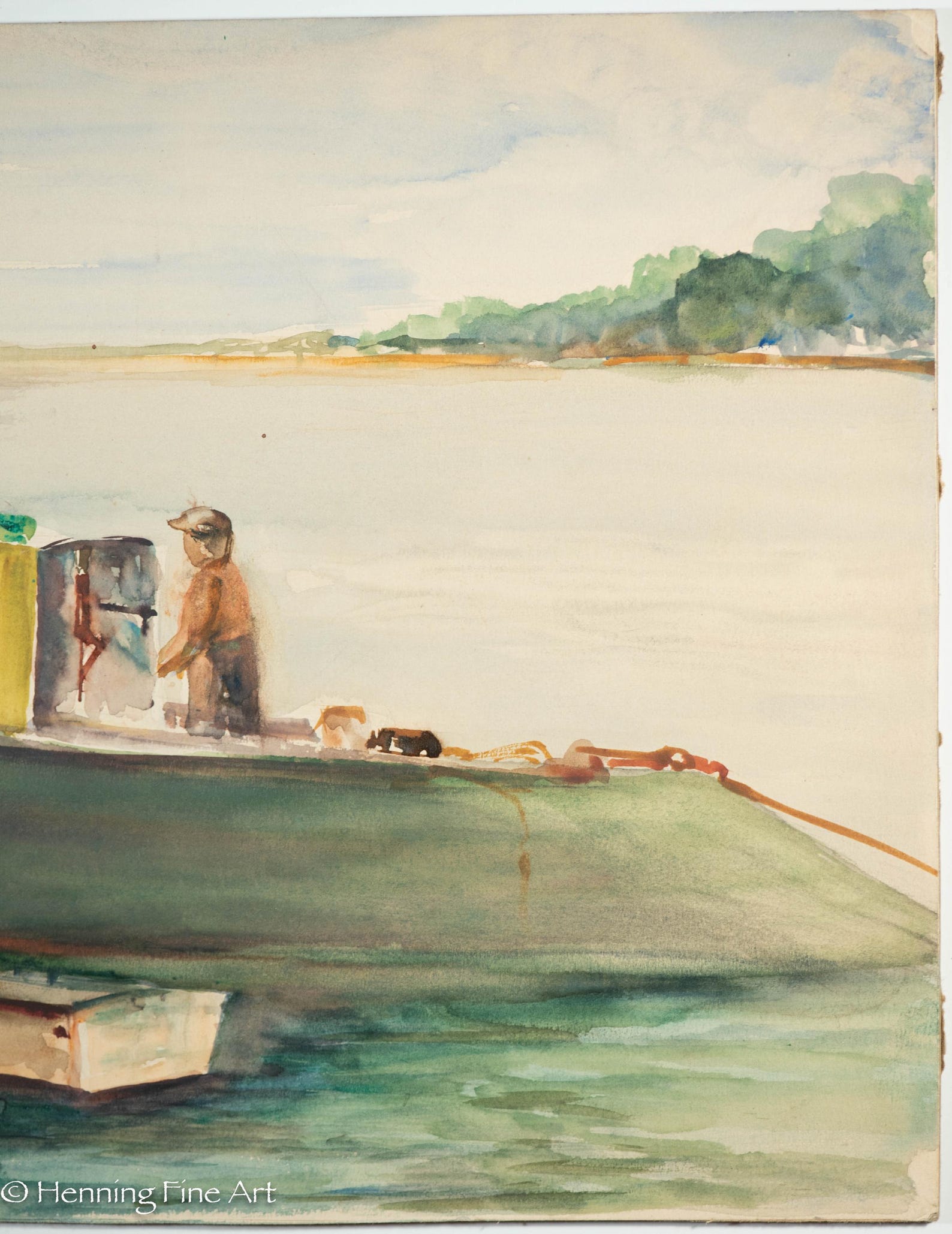 Beautiful Mildred E. Lusk Vintage Watercolor Painting of Coastal ...