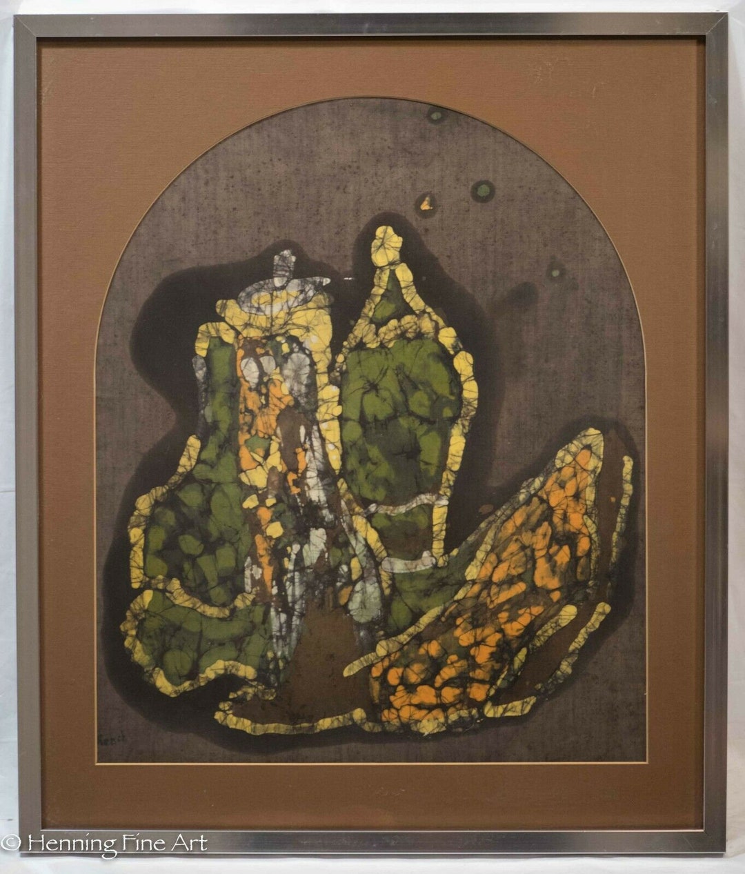 Beautiful Original Batik Painting Signed "hench" Abstract Figures ...