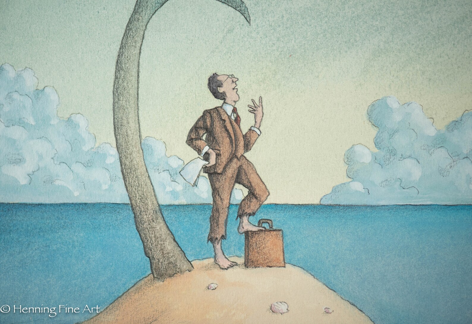 Rare Original Litigation Magazine Illustration Cover Art Drawing Signed ...