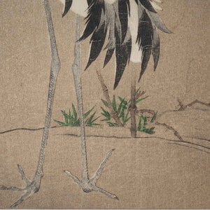 Chinese Woodblock of Sandhill Crane After Bunsho, Early 20th Cent Mixed ...