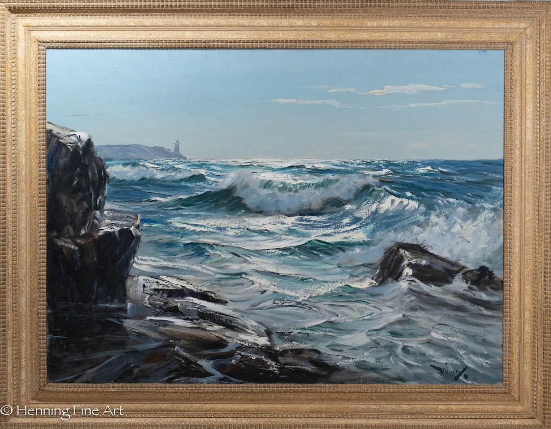 Beautiful Charles Vickery Oil Painting Seascape, Impressionist "surf ...
