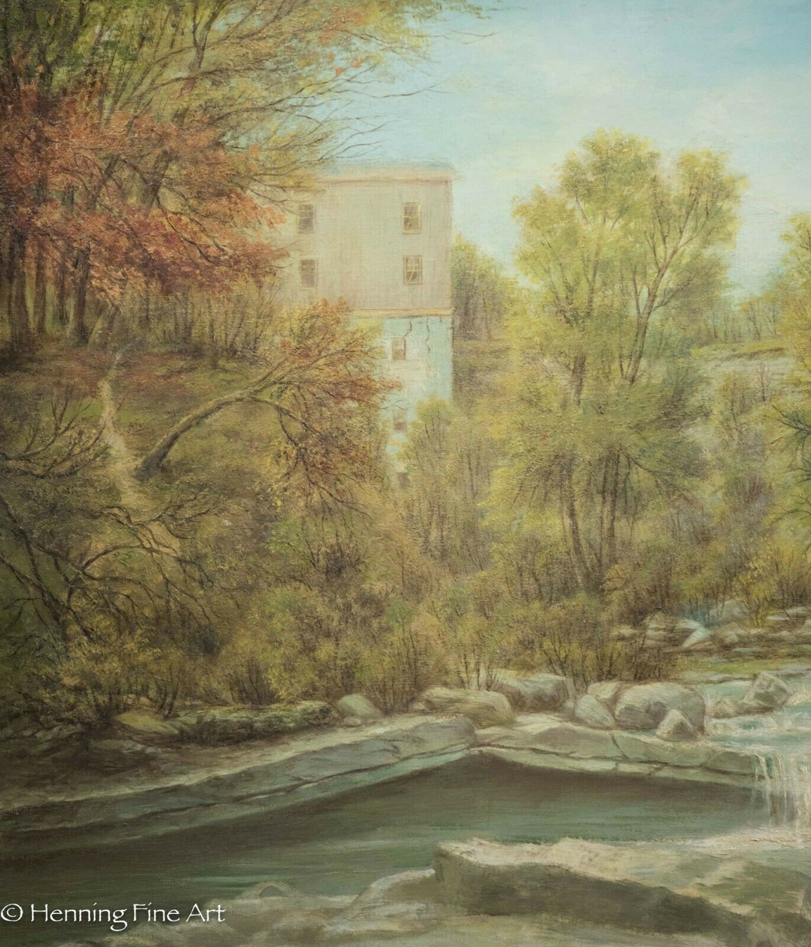 William Holmes Antique Oil Painting of Rock Glen Falls Ontario, Canada ...