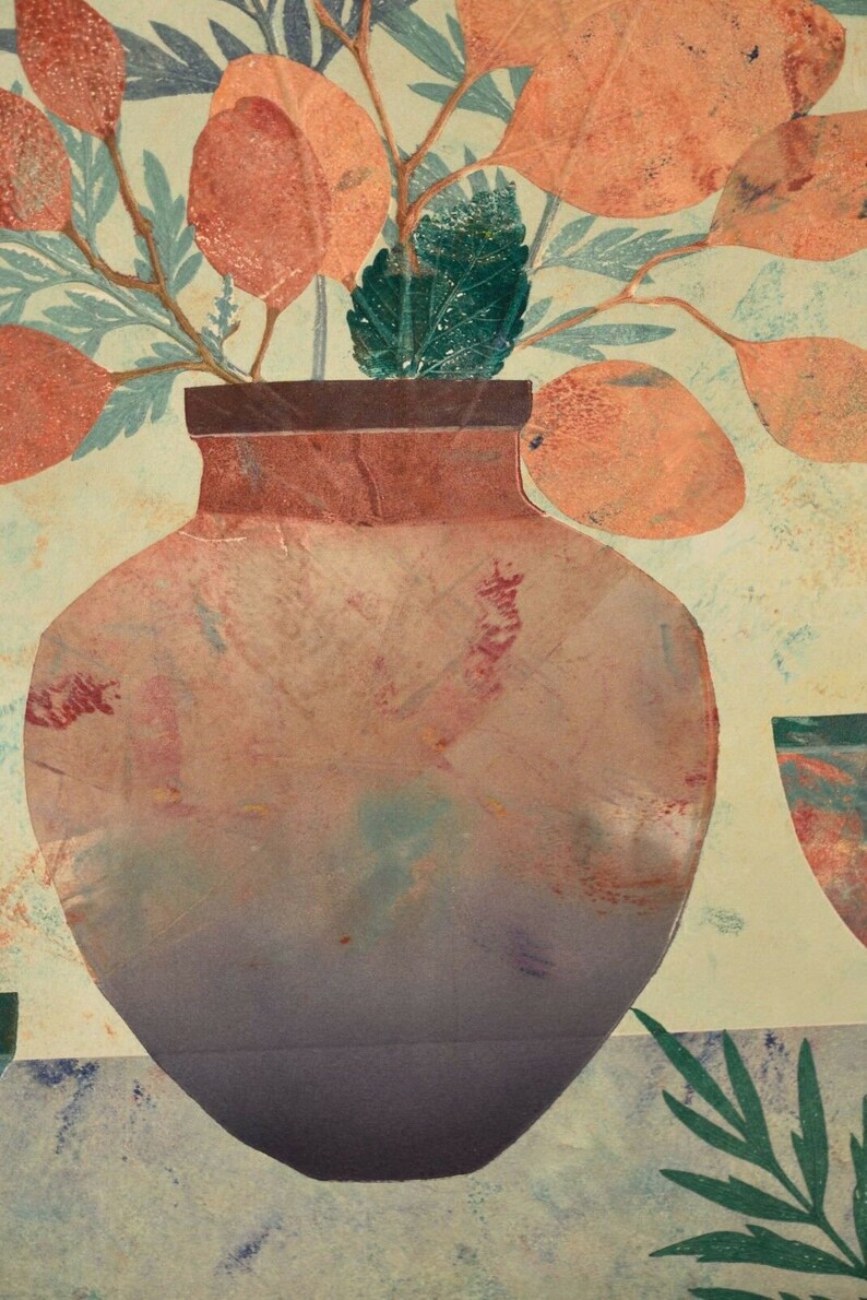 Michael John March Original Monoprint "summer Blossom Quintet" LARGE ...