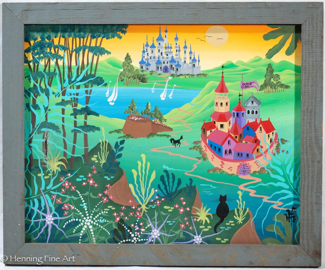 Fine Herbert Felic Hofer Surreal Fantasy Painting Land of Castles With ...