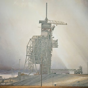 Beautiful NASA Lithograph Space Shuttle Lithograph by Attila Hejja ...