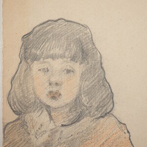 Beautiful Antique Pencil Drawing of Young Girls Portrait of Betty Tarr ...