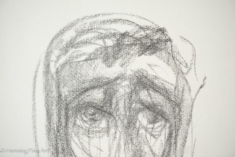 Fascinating & Complex Portrait W/ Pencil Inscriptions - Etsy