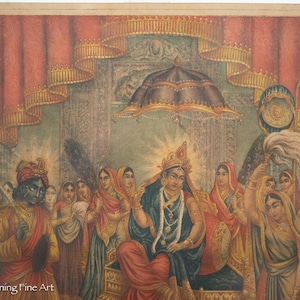 Rare Antique Hindu Lithograph Rai Rajah Calcutta Art Studio - Etsy