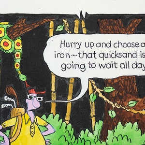 Rare Vintage Illustration Drawing of Golfers in Jungle Humor Published ...