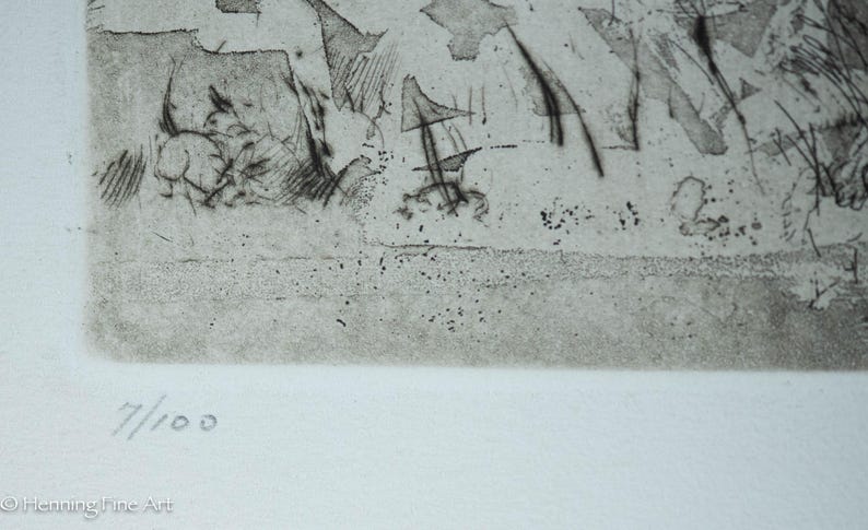 Vintage Modernist Etching of Adam & Eve by Thomas Cornell, LE 7/100 C ...